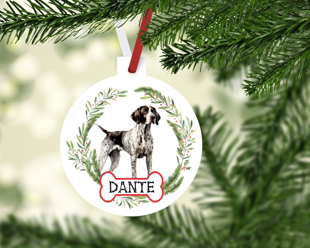 German Shorthair Pointer Ornament. Custom Black GSP Gift. Personalized ...