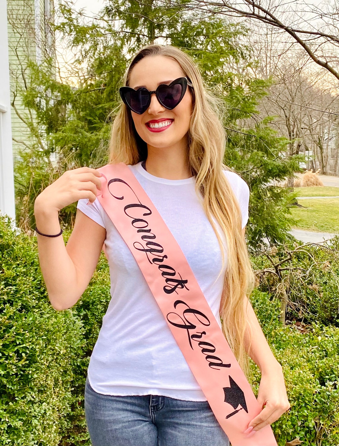 Graduation Girl Glitter 4" Satin Sash. Graduation Party Sash. Glitter ...