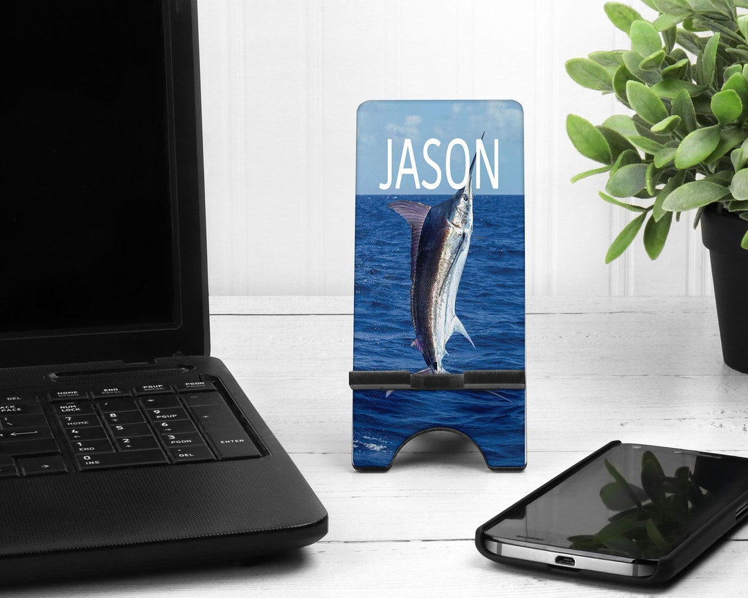 Marlin Phone Stand. Fisherman Gift. Fishing Phone Stand, Personalized ...