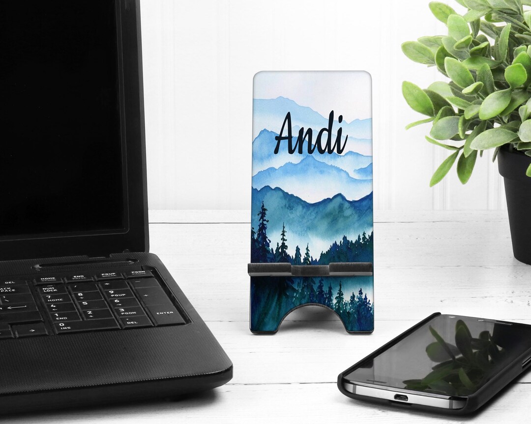 Mountain Scene Phone Stand. Personalized Nature Lover Gift! Naturalist ...