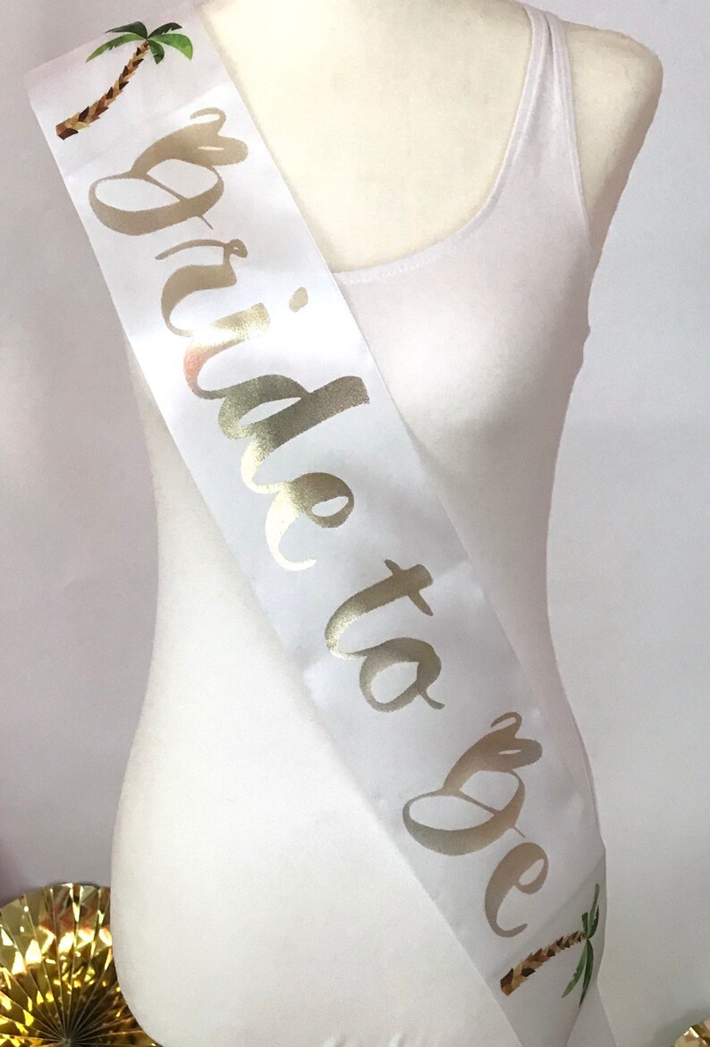 Palm Springs 4" Bridal Sash. Beach Bachelorette Sash. Bride to Be Sash ...