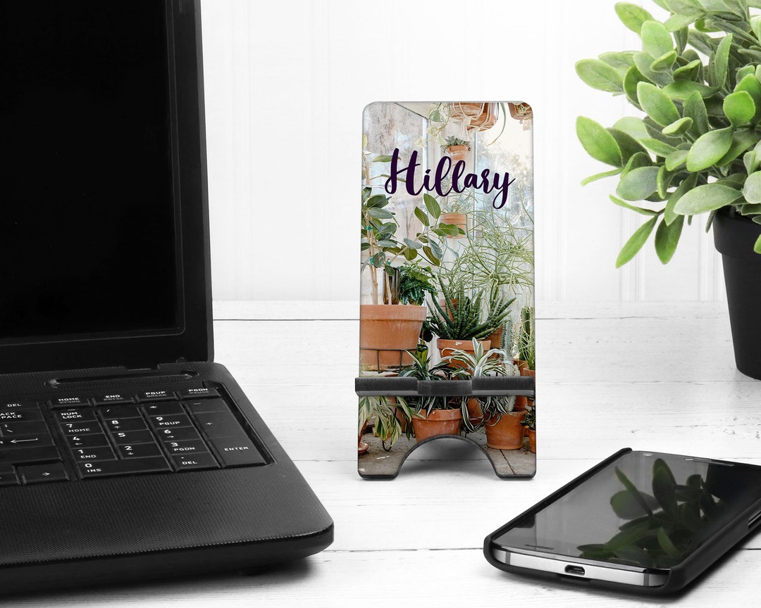 Plant Phone Stand. Custom Phone Stand, Boho Floral Phone Stand ...