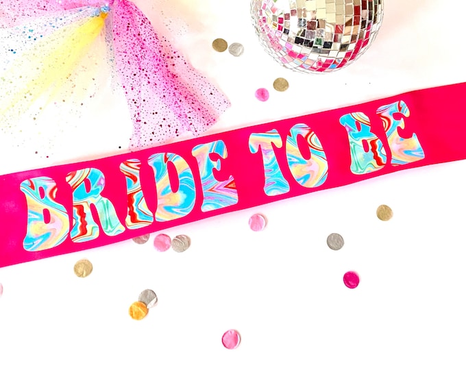 Groovy Bride Sash, Retro Boho Hippie Tie-dye Sash for Bachelorette, 60s ...