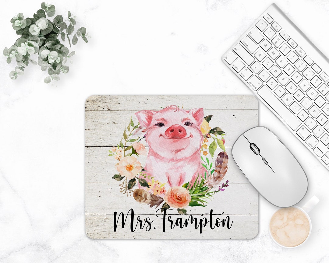 Pig Mouse Pad. Custom Personalized Pig Gift. Perfect Pig Themed Desk ...