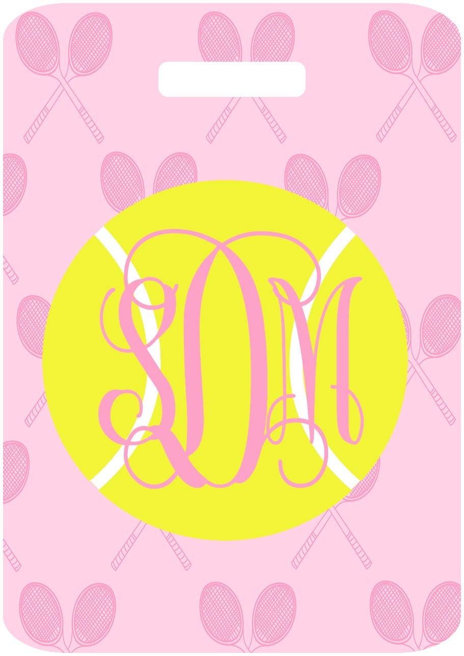 Pink Racquets Tennis Bag Tag. Great Monogrammed Tennis Gift. | Etsy
