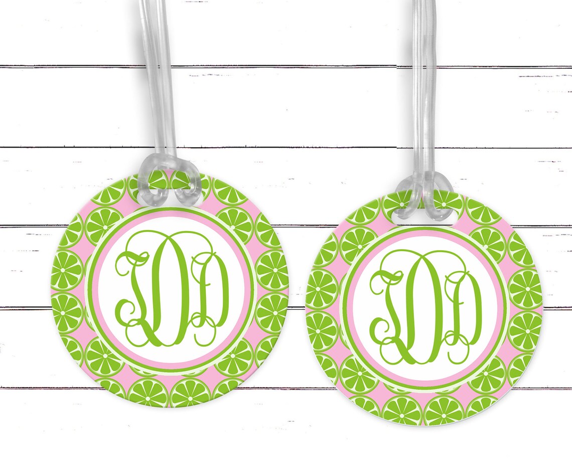 Lime Slices Monogrammed Bag Tags. Baby or Birthday Gift. Great - Etsy