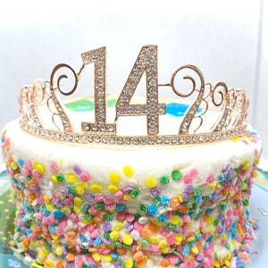 14th Birthday Tiara, 14 Birthday Party Tiara, 14th Birthday Crown, 14 ...