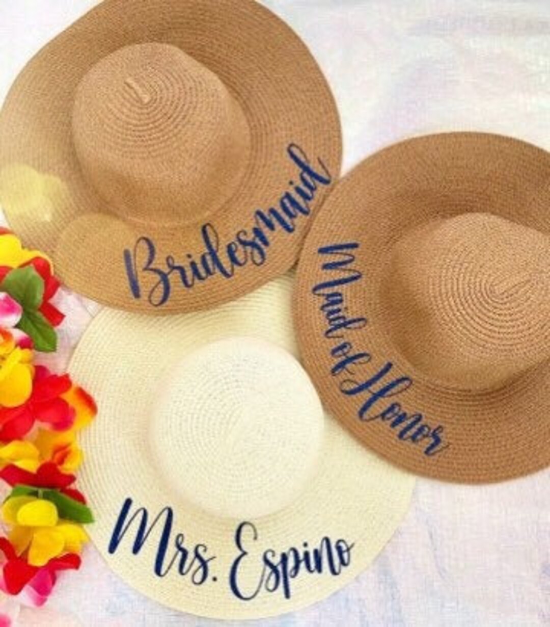 Wedding Party Beach Hat/bachelorette Hat Bride Beach Hat Boho ...