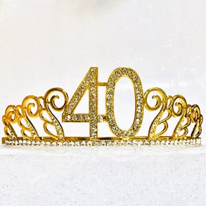 40th Birthday Tiara, 40 Birthday Crown, 40th Party Decoration, 40 Gift ...