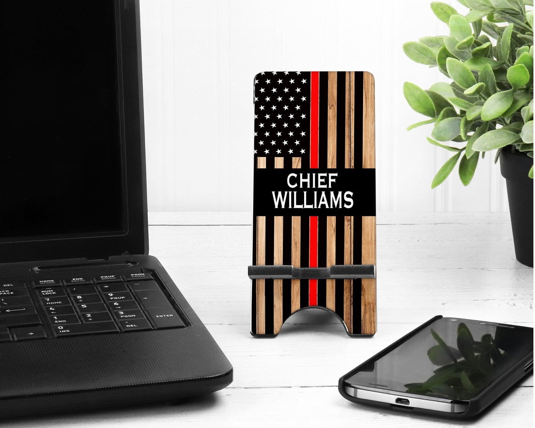 Firefighter Phone Stand. Personalized Firefighter Gift! Fire Chief Gift ...