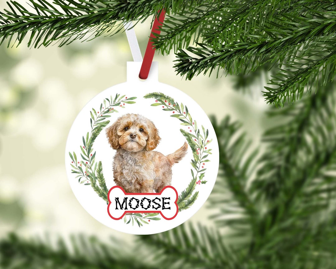Cavapoo Ornaments. Personalized Cavapoo Ornament Cream Cavapoo Puppy Ornament. Cockapoo Puppy ...