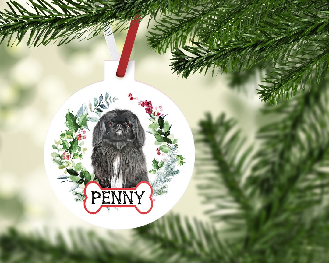 Pekingese Ornaments. Custom Black Pekingese Ornament. Pekingese ...
