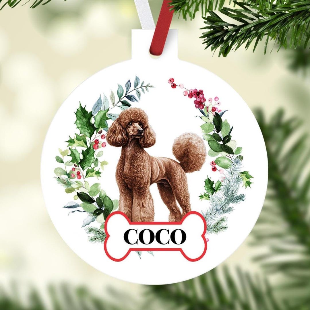 Brown Poodle Ornament. Personalized Poodle Christmas Gift! - Etsy