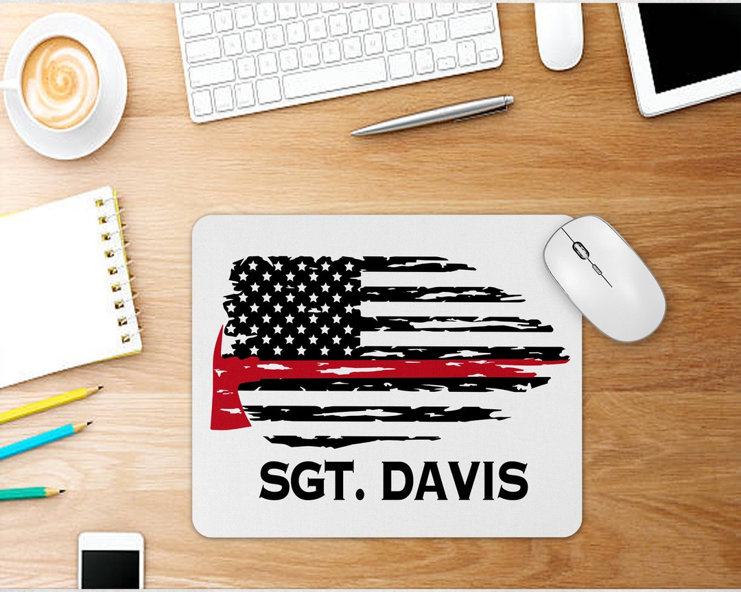 Firefighter Mouse Pad. Custom Fire Themed Gift. Fire Desk Accessory ...