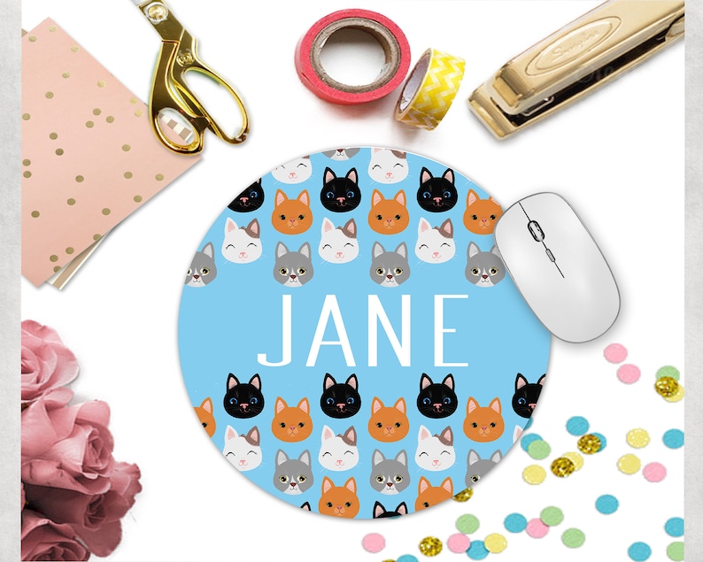 Cat Theme Mouse Pad. Custom Personalized Cat Lover Gift. - Etsy