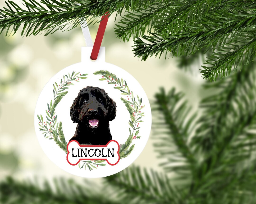 Black Doodle Ornament. Personalized Black Labradoodle Gift ...