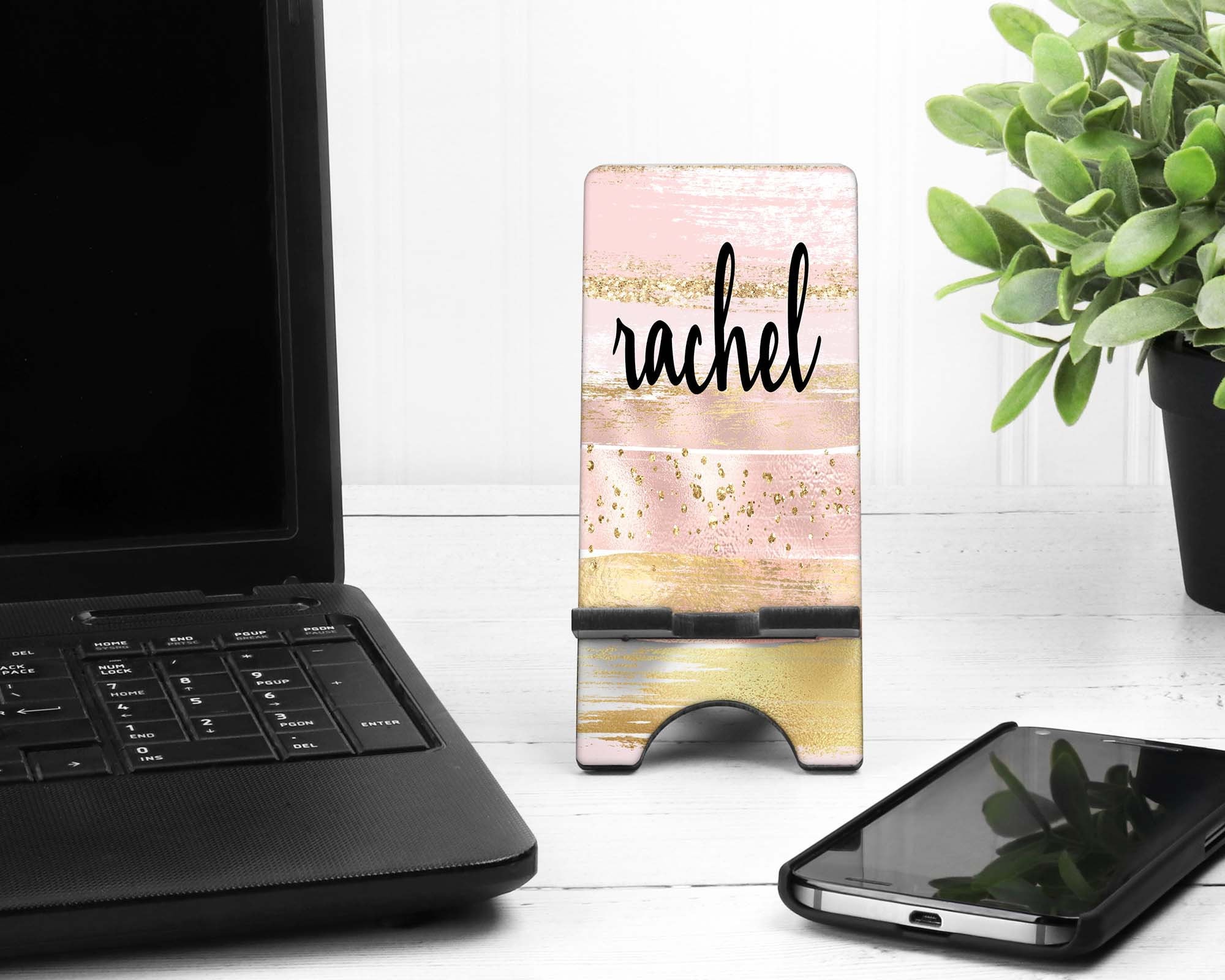 Rose Gold Strokes Phone Stand. Custom Phone Stand Great - Etsy