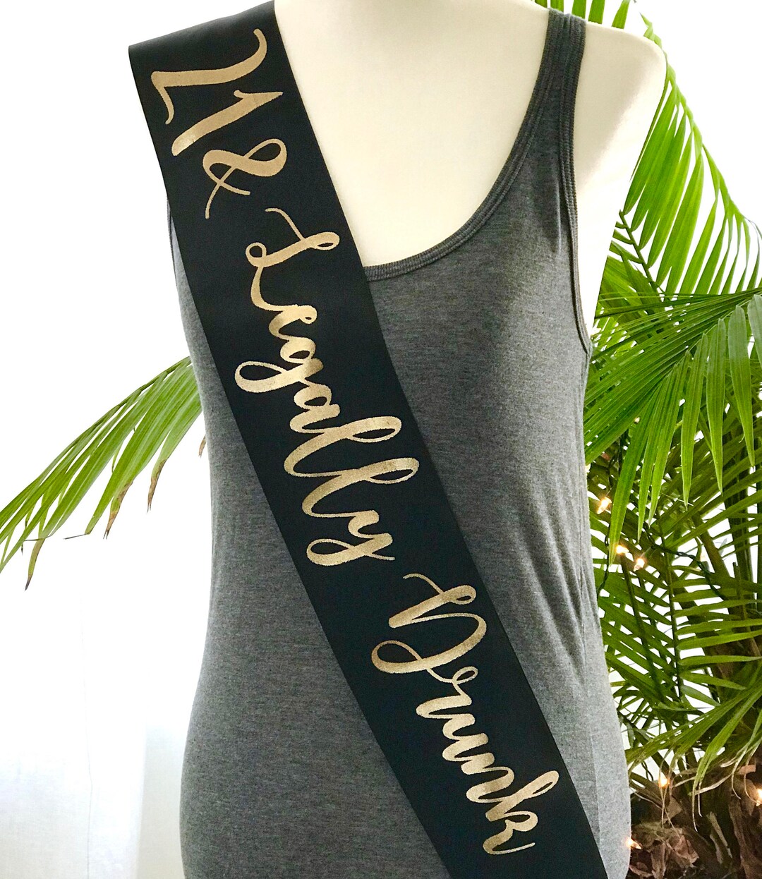 21st Birthday 4" Satin Sash. Birthday Girl Party Sash. Finally Legal 21 ...