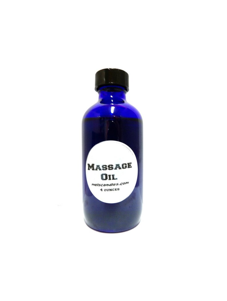 Massage Oil 4oz Blue Glass Bottle Fantastic Massage Oil Etsy