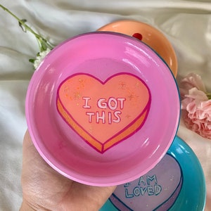 Positive Affirmation Candy Heart Jewelry Trinket Dish- Handpainted ...