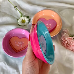 Positive Affirmation Candy Heart Jewelry Trinket Dish- Handpainted ...