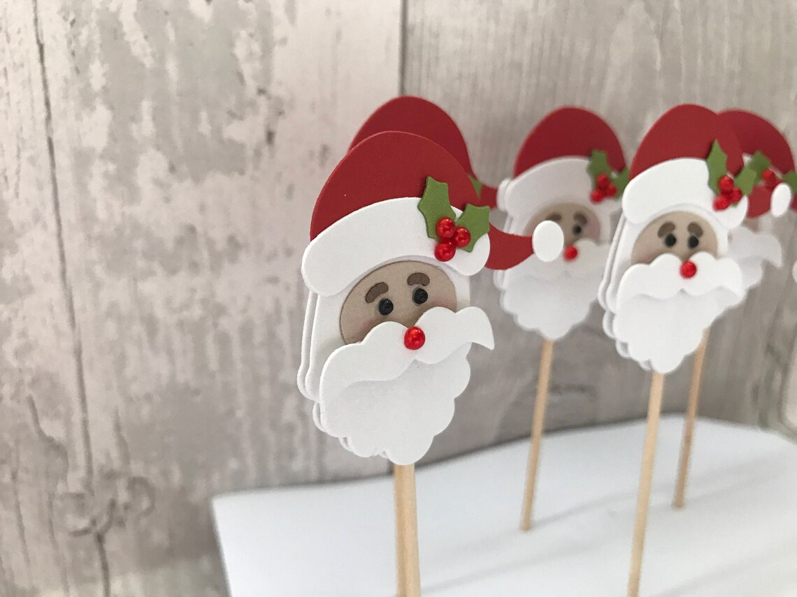 Santa Cupcake Toppers, Father Christmas Cupcake Toppers, Cupcake ...