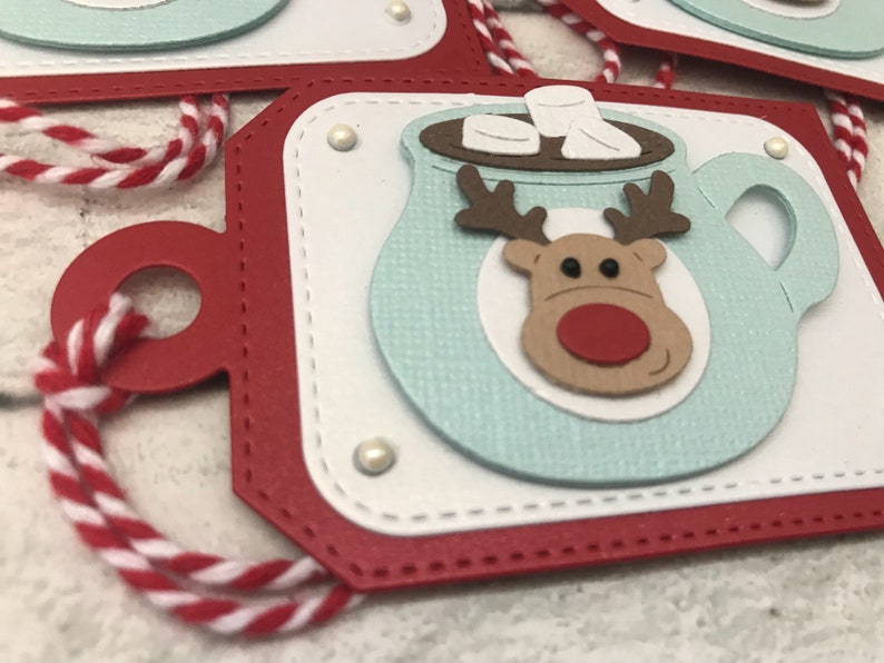 Christmas Gift Tags, Reindeer Christmas Gift Tags, Prsesent Gift Tags ...