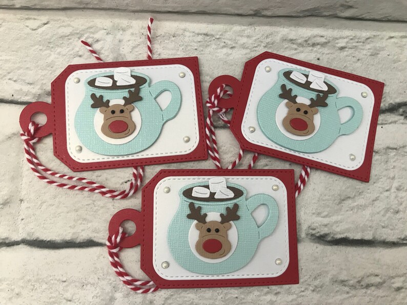 Christmas Gift Tags, Reindeer Christmas Gift Tags, Prsesent Gift Tags ...