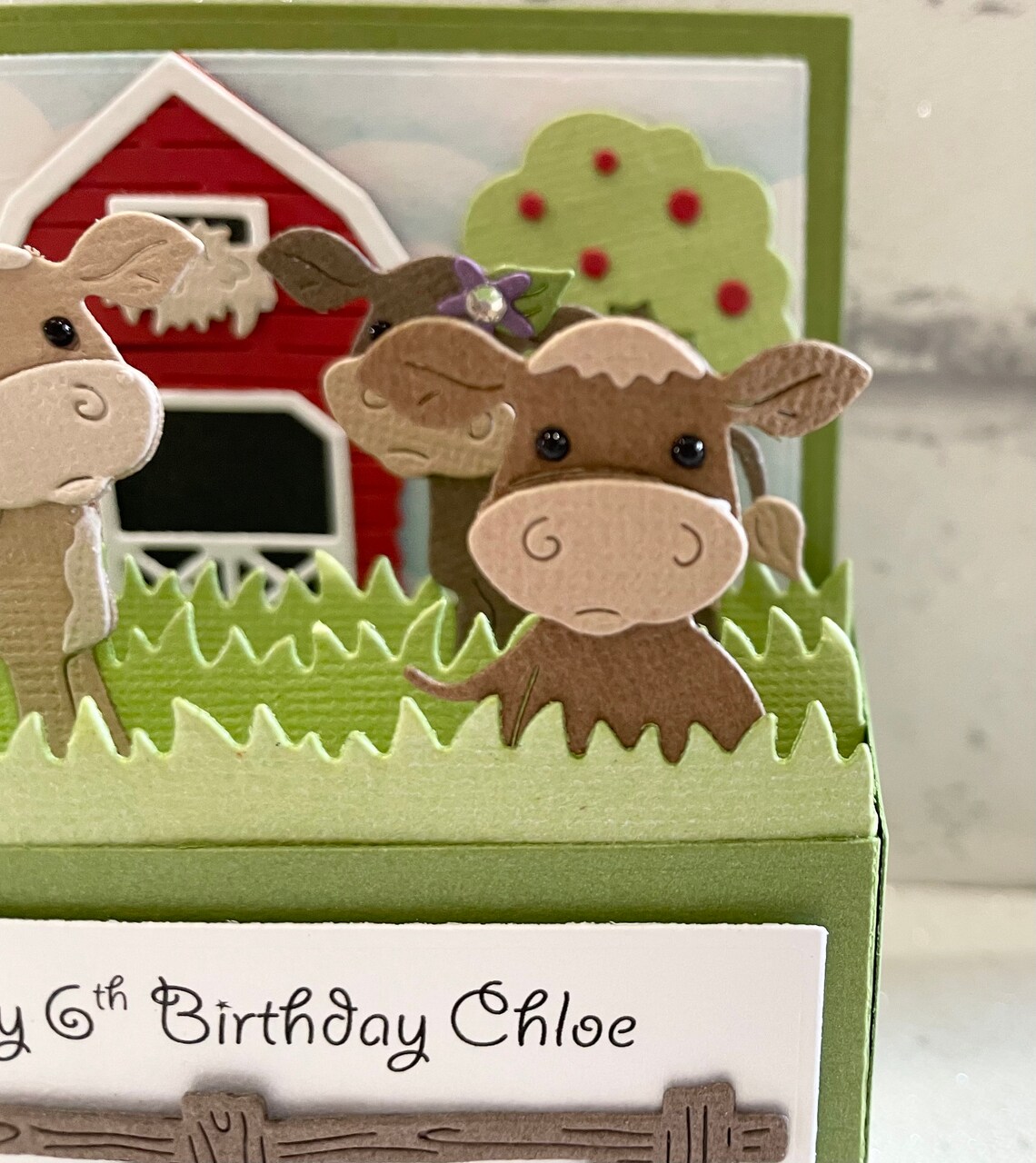 Farmyard Birthday Card, Personalised Birthday Card, 3D Birthday Card ...