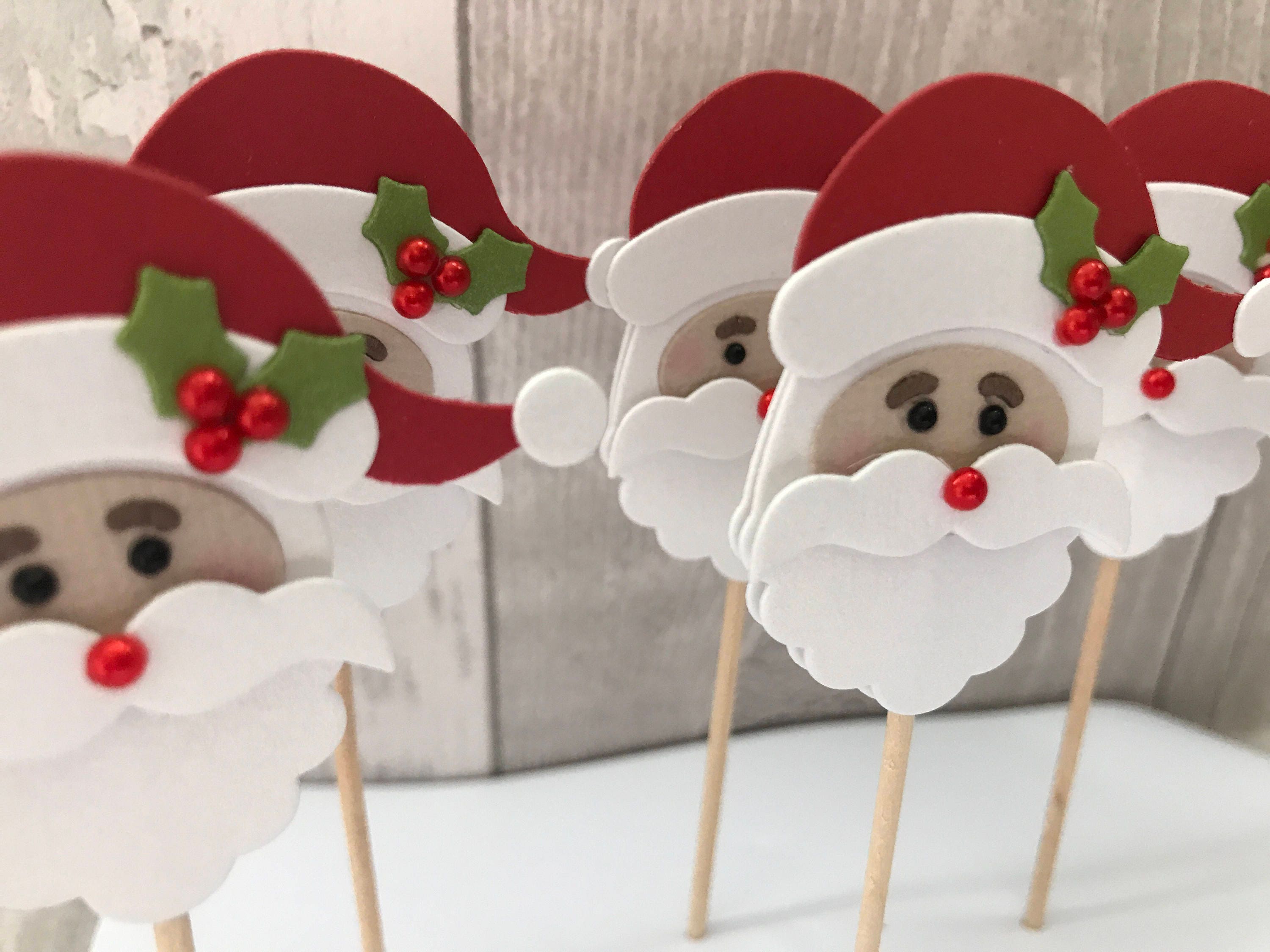 Santa Cupcake Toppers, Father Christmas Cupcake Toppers, Cupcake ...