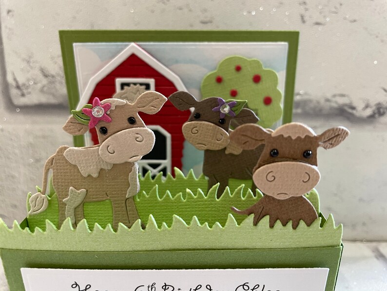 Farmyard Birthday Card, Personalised Birthday Card, 3D Birthday Card ...