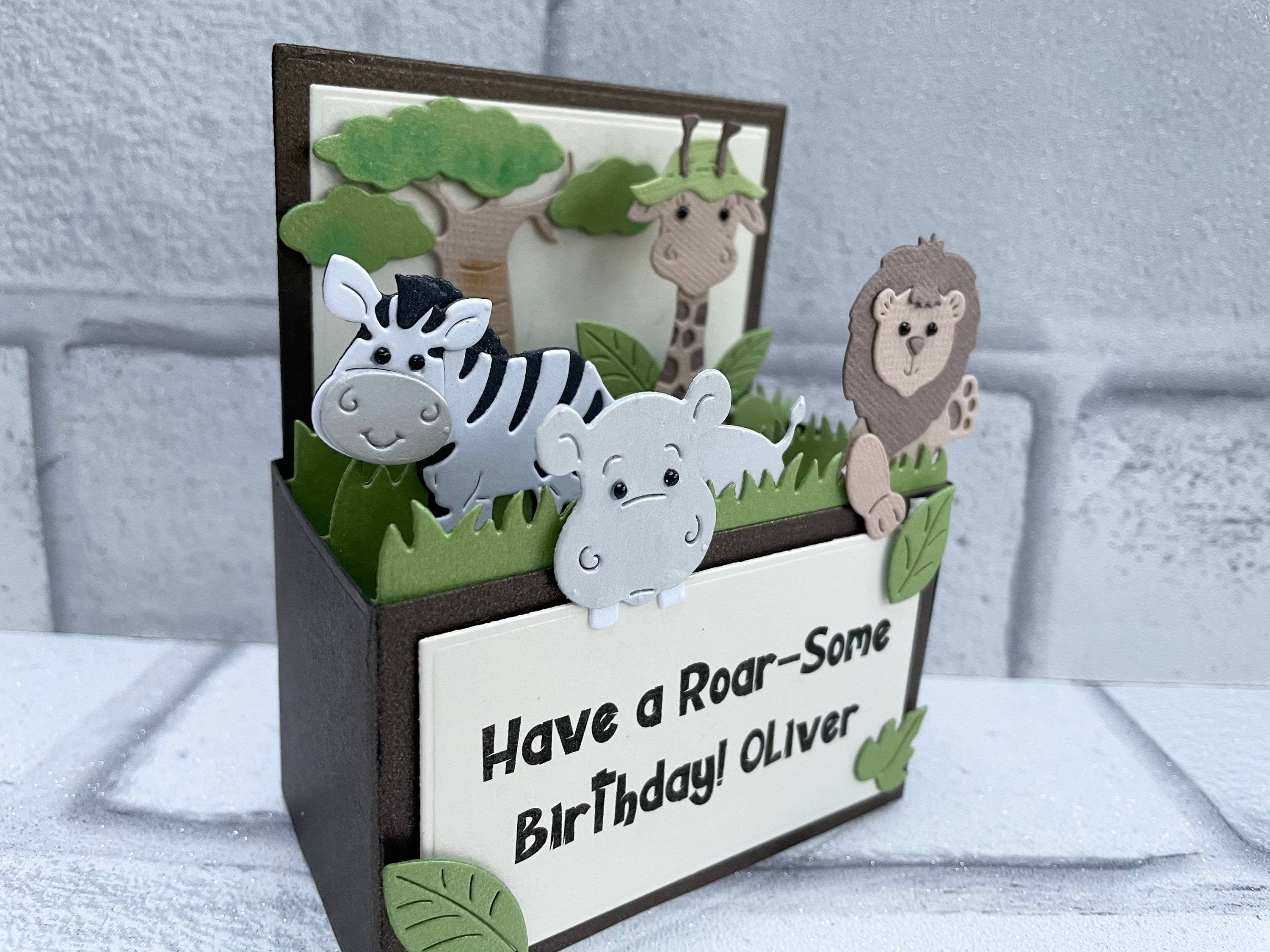 Jungle birthday card personalised birthday card 3D birthday | Etsy