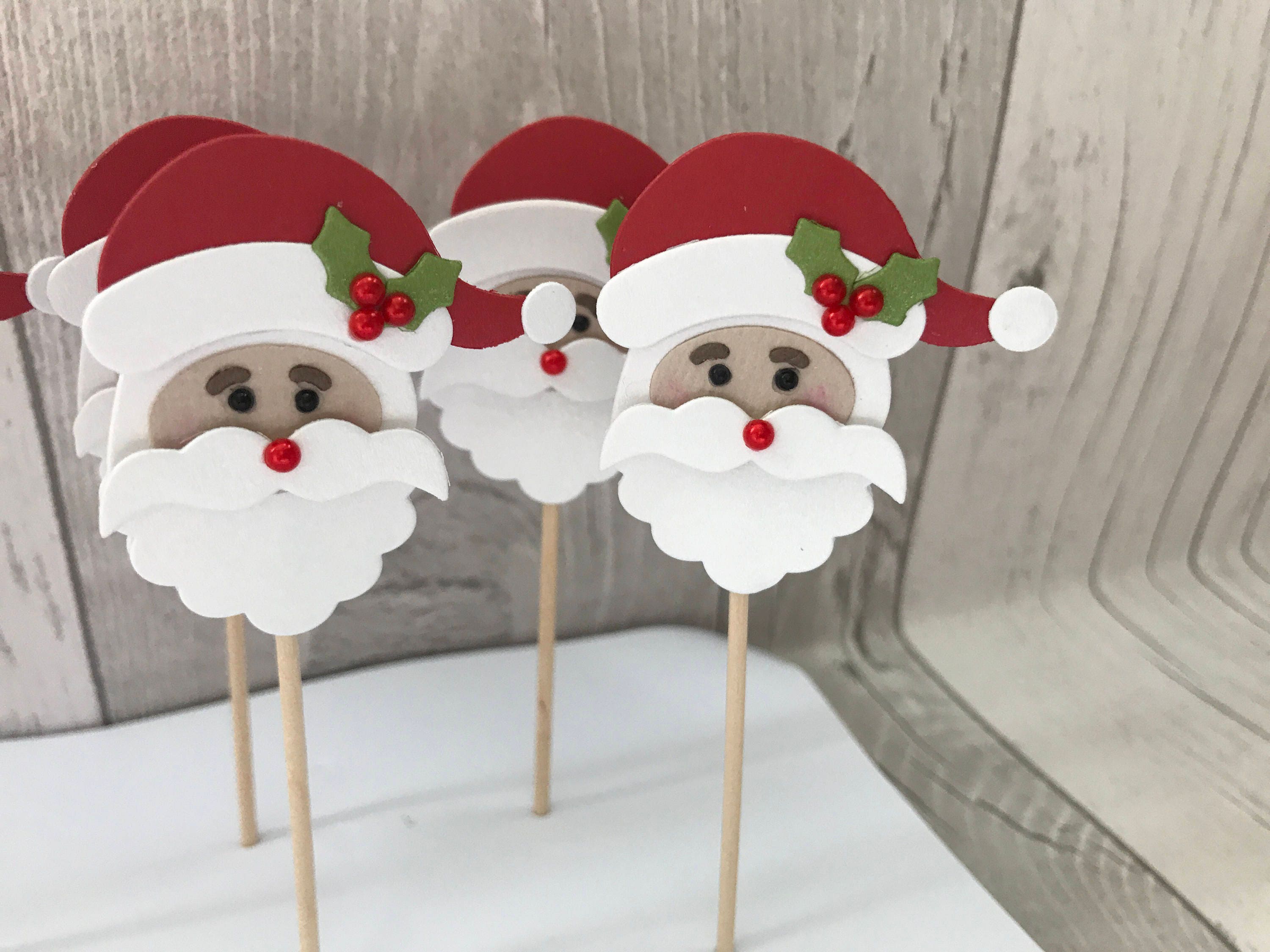 Santa Cupcake Toppers, Father Christmas Cupcake Toppers, Cupcake ...