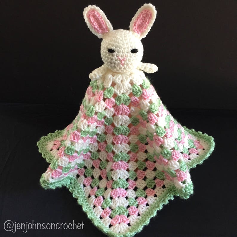 Crochet Baby Bunny Lovey Blanket Newborn Granny Square / - Etsy