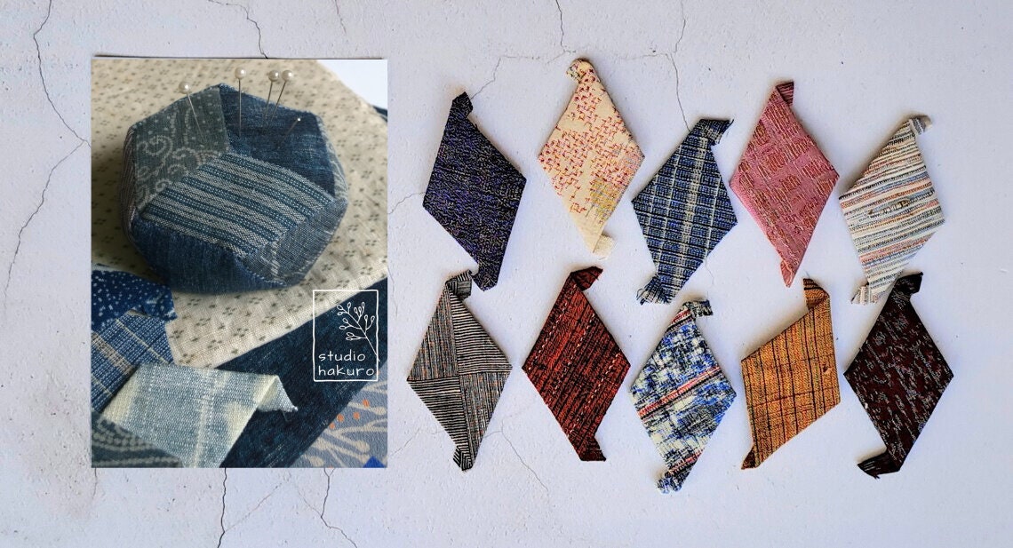 EPP Pin Cushion Kit in Vintage Japanese Fabrics Slow Stitching - Etsy UK