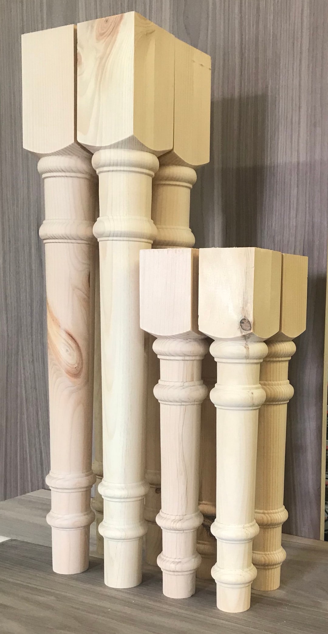 2 Sets of Hand Made Table Legs and Bench Legs Wooden Pine- Dining Room ...