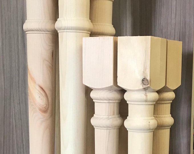 2 Sets of Hand Made Table Legs and Bench Legs Wooden Pine Dining Room ...