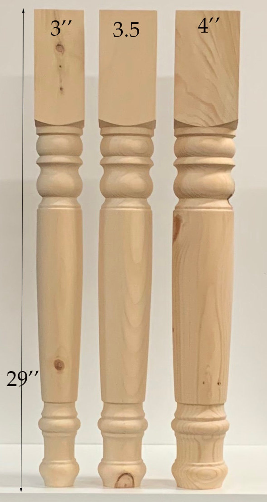 Farmhouse Dining Table Legs- Wood Legs. Set of 4 Hand Made Wood Turning ...