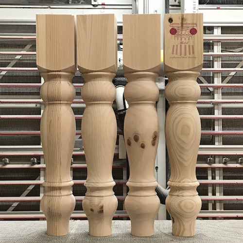 Chunky Unfinished Hardwood Farmhouse Dining Table Legs Set of - Etsy
