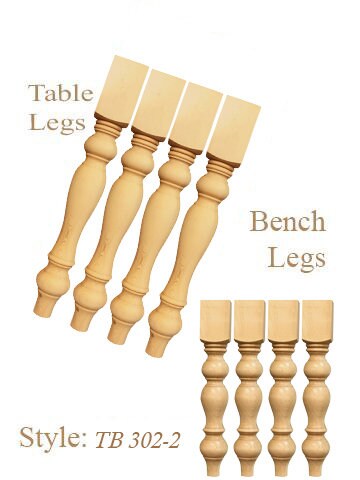 2 Sets of Hand Made Table Legs and Bench Legs Wooden Pine- Dining Room ...