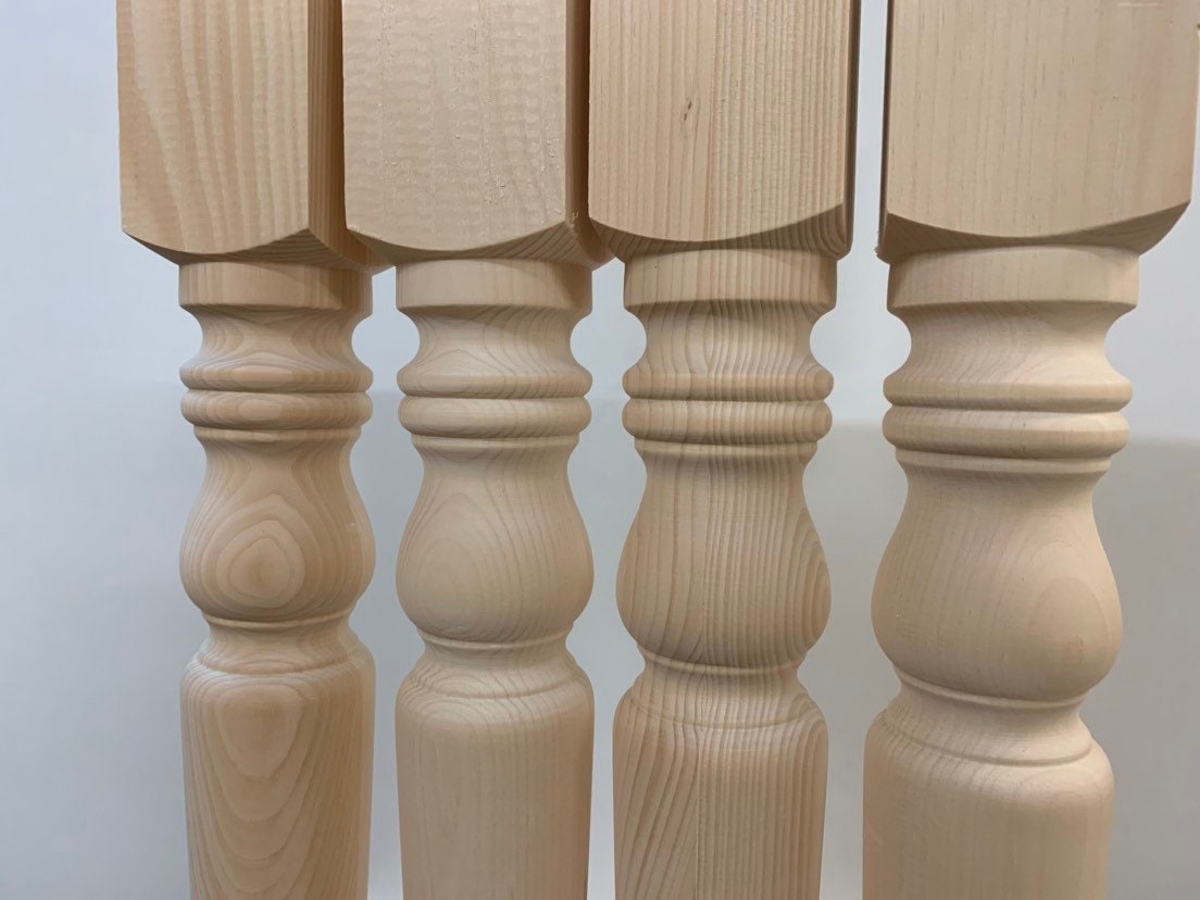 Set of 4 Knotty Pine Unfinished Wooden Table Legs 29 X 3 1/2 - Etsy