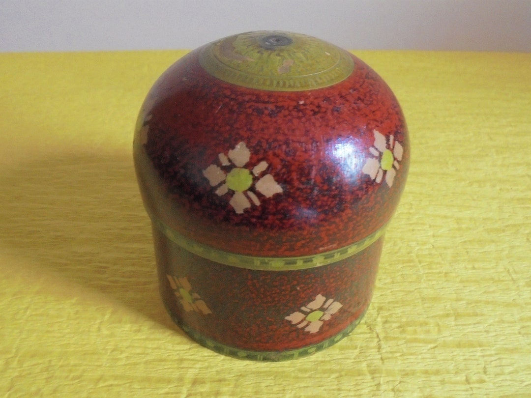 Indian Mughal Style Dome Shaped Wooden Powder Spice Box Kum Kum Tika ...