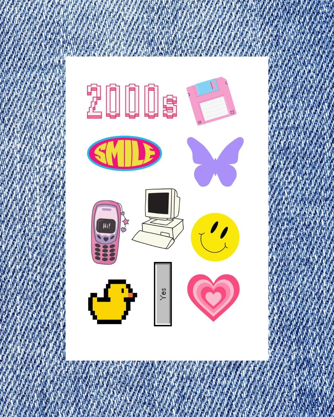 Y2K Early 2000’s Stickers 4x6 Sticker Sheet Journal Stickers, Scrapbook ...