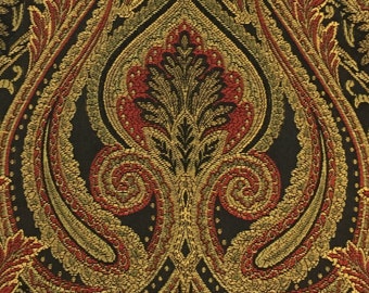 Gold damask fabric | Etsy