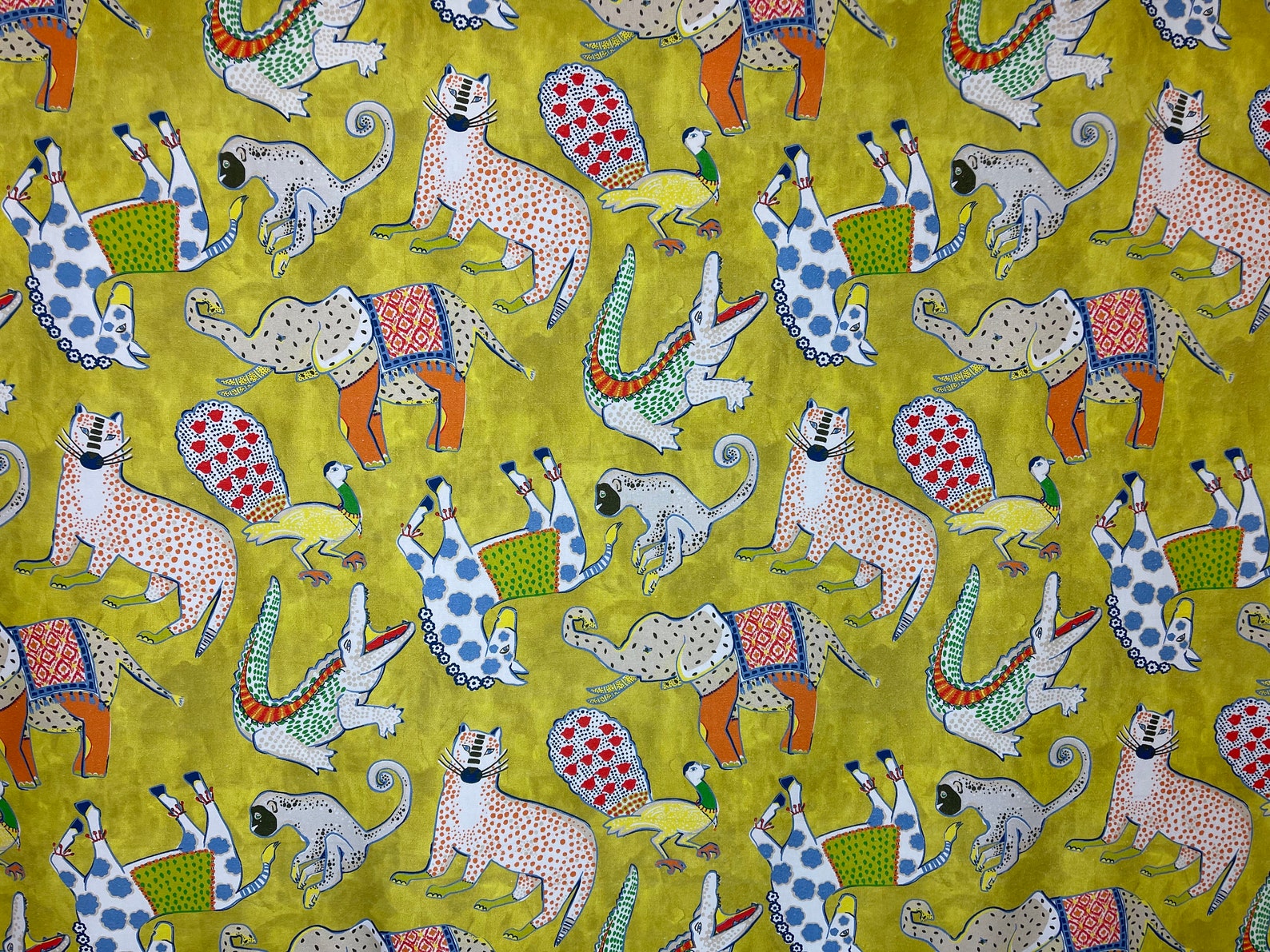 Hullabaloo Yellow - Novelty Fabric - Animals - Vibrant Yellow ...