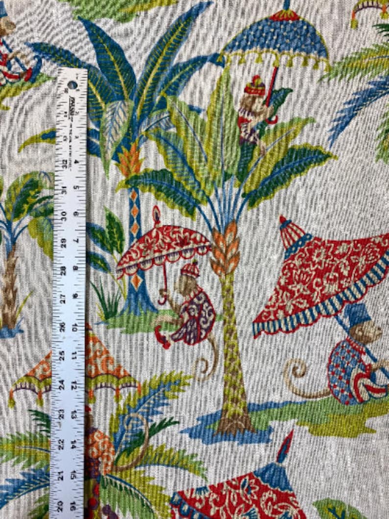 Exotic Monkey Linen Animal Novelty Palm Trees Monkeys - Etsy