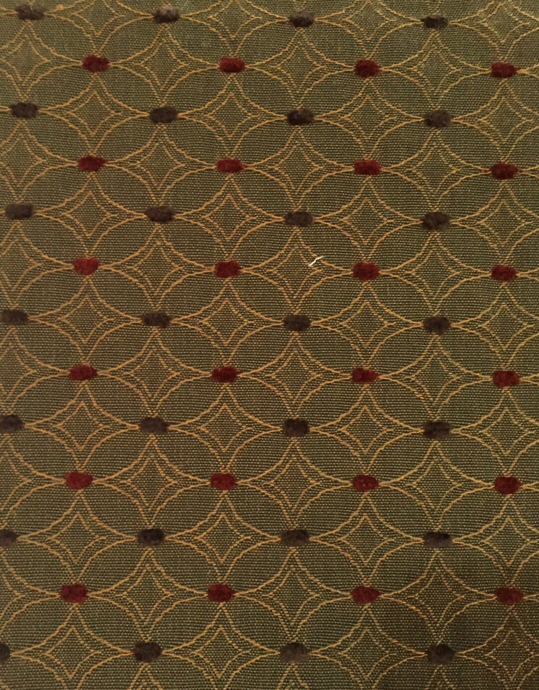 Green Geometric Fabric - Diamond and Dot - Upholstery Fabric by the ...