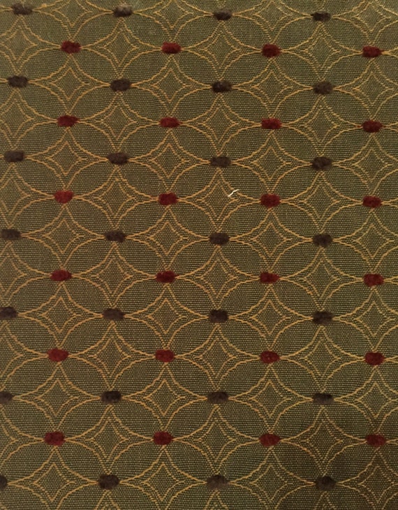 Green Geometric Fabric Diamond and Dot Upholstery Fabric | Etsy