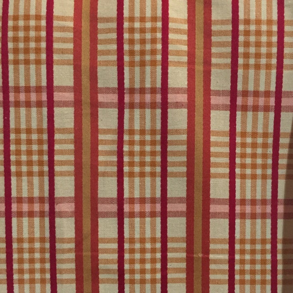 Orange Plaid Fabric - Etsy