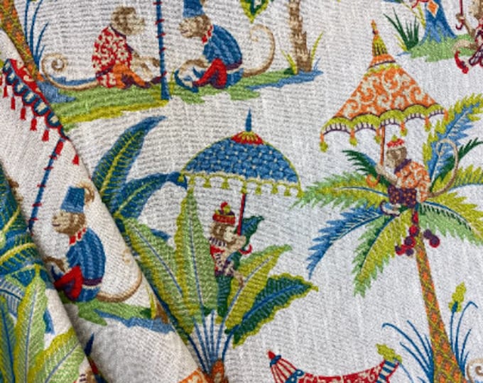 Exotic Monkey Linen - Animal - Novelty - Palm Trees - Monkeys - Home ...